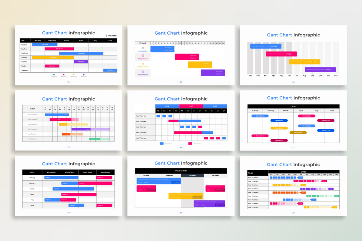 Gantt Chart PowerPoint Infographic Template | Nulivo Market